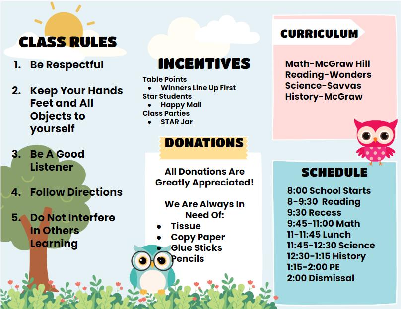 Back to School Owl Brochure Digital Download| Open House Editable ...