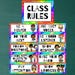 Classroom Rules Rainbow Crayon Theme Classroom Management Bulletin ...