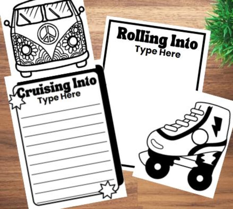 Back to School Groovy Bulletin Board Worksheet Rolling/cruising Into ...