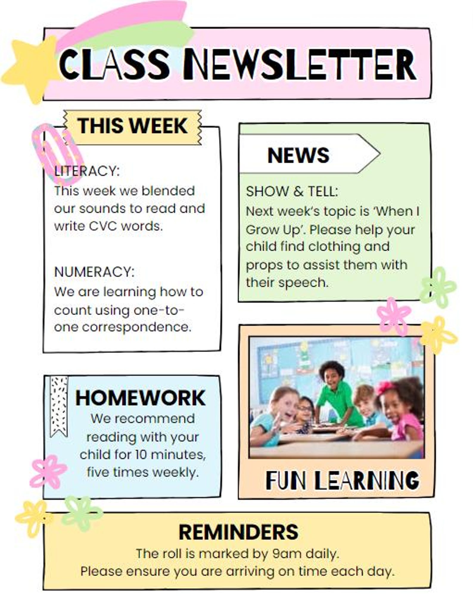 Back to School Cute Rainbow Meet the Teacher, Class Newsletter, Happy ...