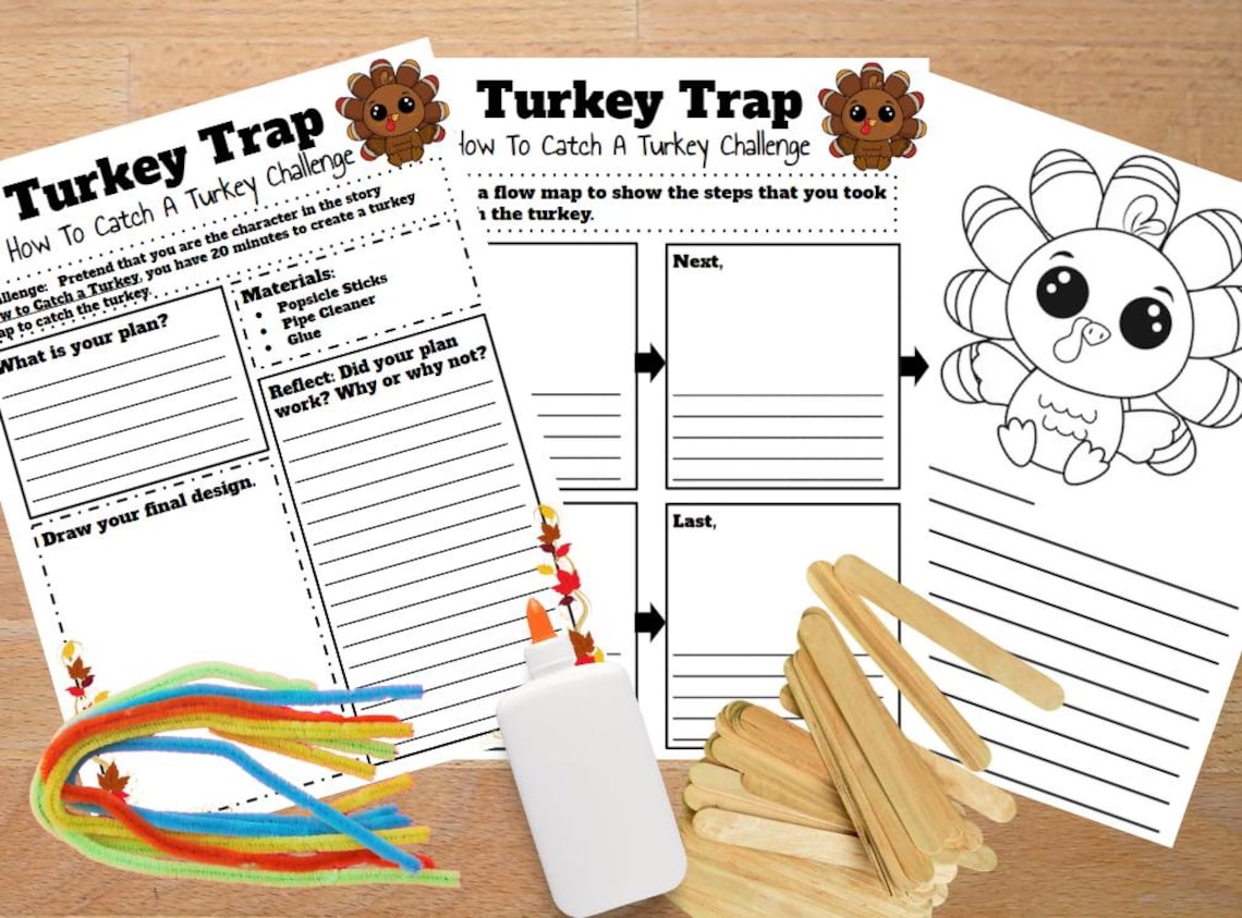How to Catch A Turkey Fall STEM Activity, Classroom STEM Activity, Fun ...