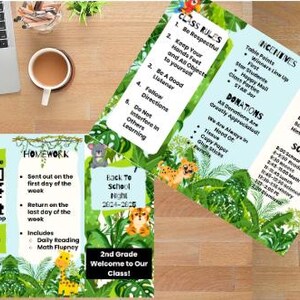 Back to School Jungle Brochure Digital Download Open House Editable ...