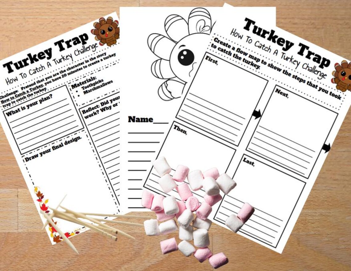 How to Catch A Turkey Fall STEM Activity, Classroom STEM Activity, Fun ...