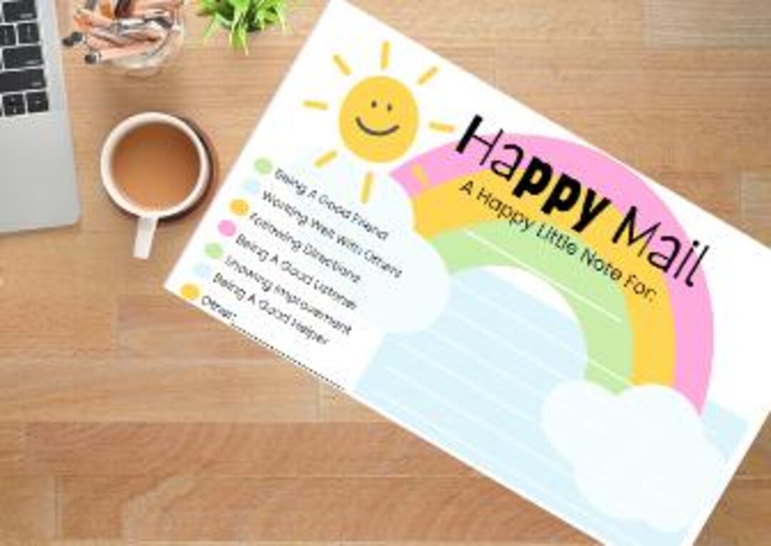 Rainbow Teacher Happy Mail Back to School Positive Reinforcement First ...