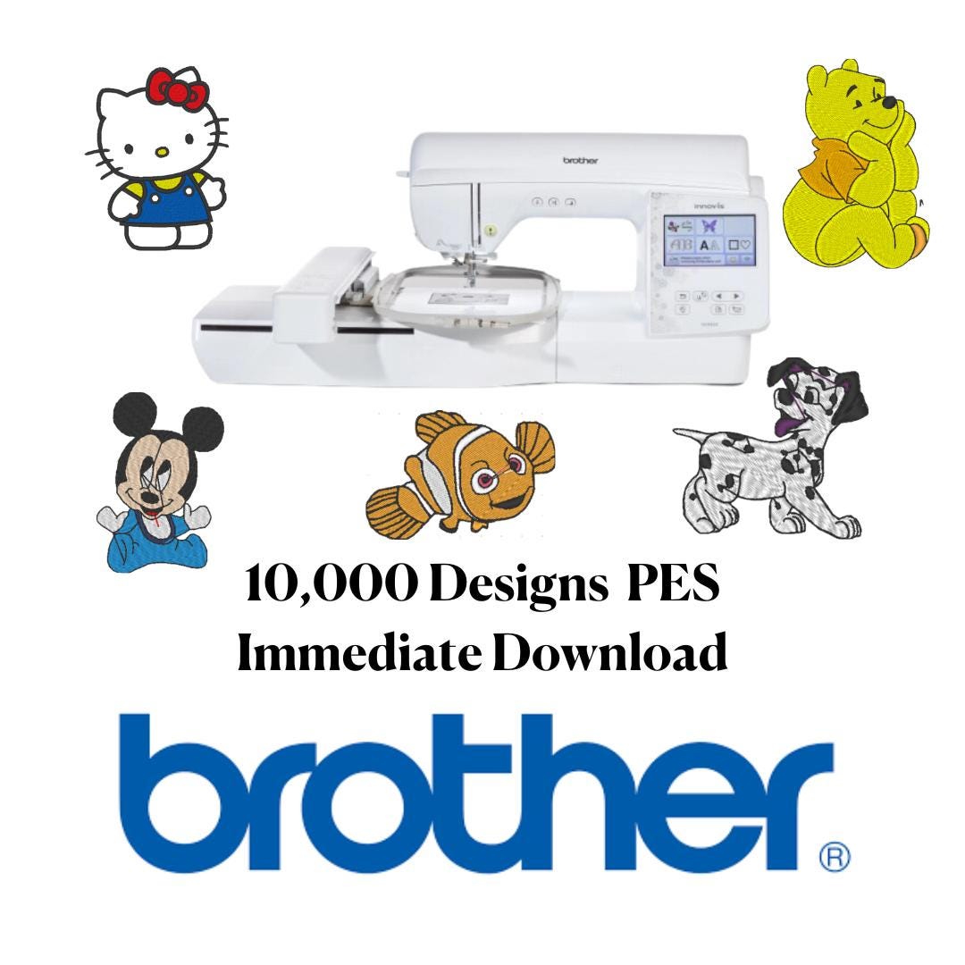 Brother Machine Embroidery Design Pack 10,000 Embroidery Files in PES ...