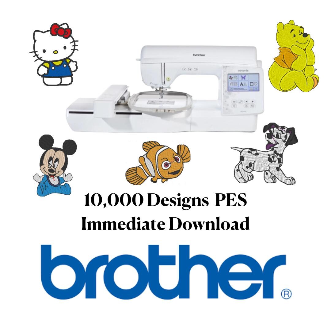 Brother Machine Embroidery Design Pack - 10,000 Embroidery Files in PES ...