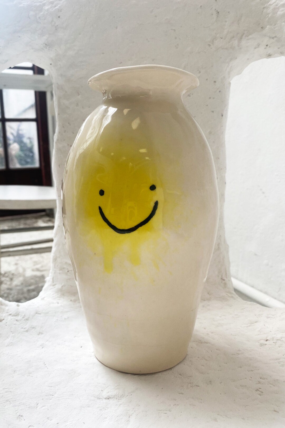 Smiley Ceramic Vase Handmade Home Decor Gift Decorative Happy Face - Etsy