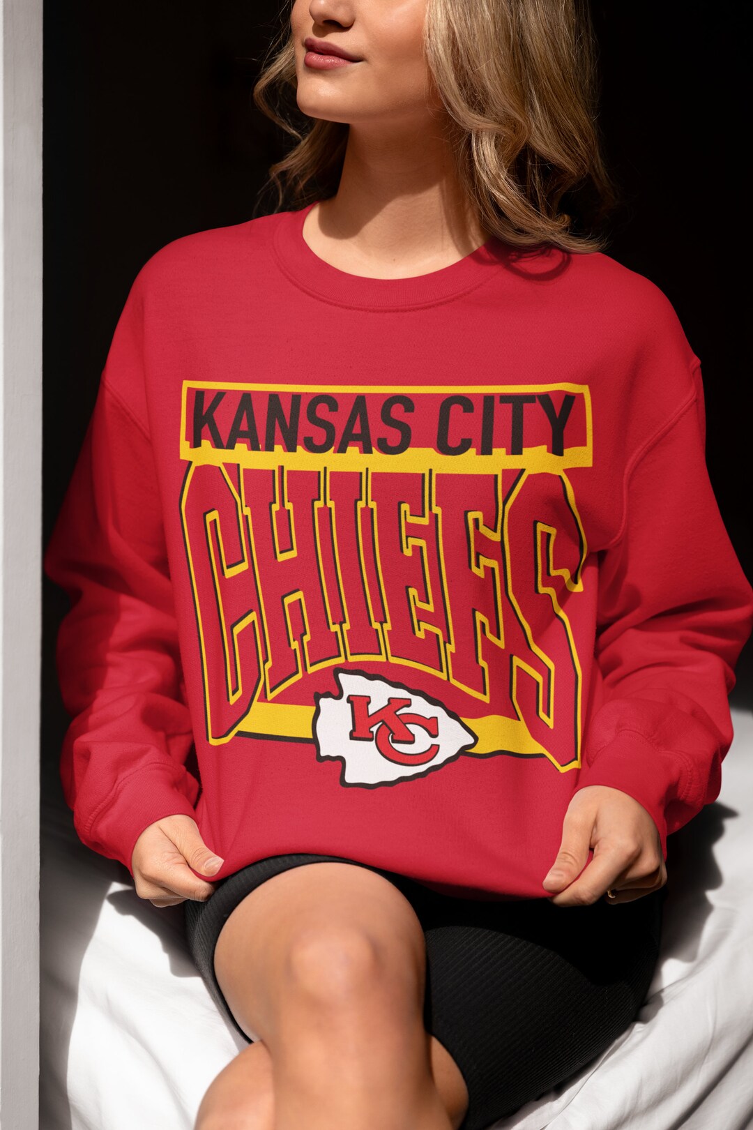 Vintage Retro Kansas City Chiefs Style Crewneck Sweatshirt - Etsy