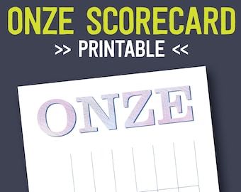 ONZE Scorecards - Printable Score Sheets - Instant Download Onze Card ...