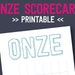 ONZE Scorecards - Printable Score Sheets - Instant Download Onze Card ...