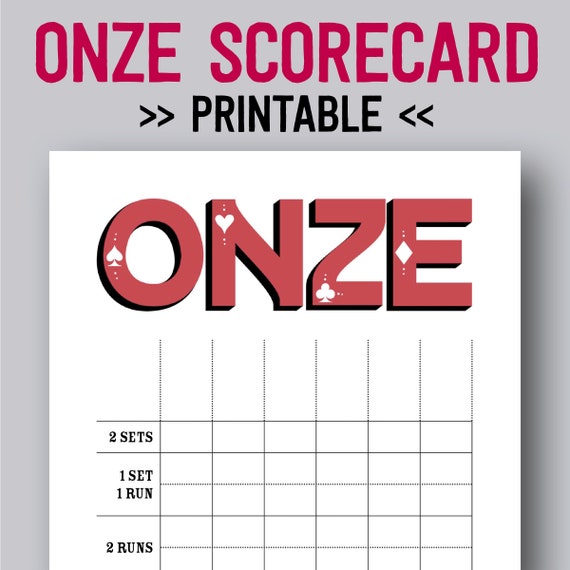 ONZE Scorecards Printable Score Sheets Instant Download - Etsy Australia