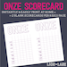 ONZE Scorecards - Printable Score Sheets - Instant Download Onze Card ...