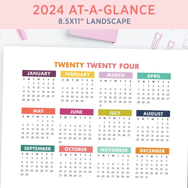 Colorful Calendar - Etsy
