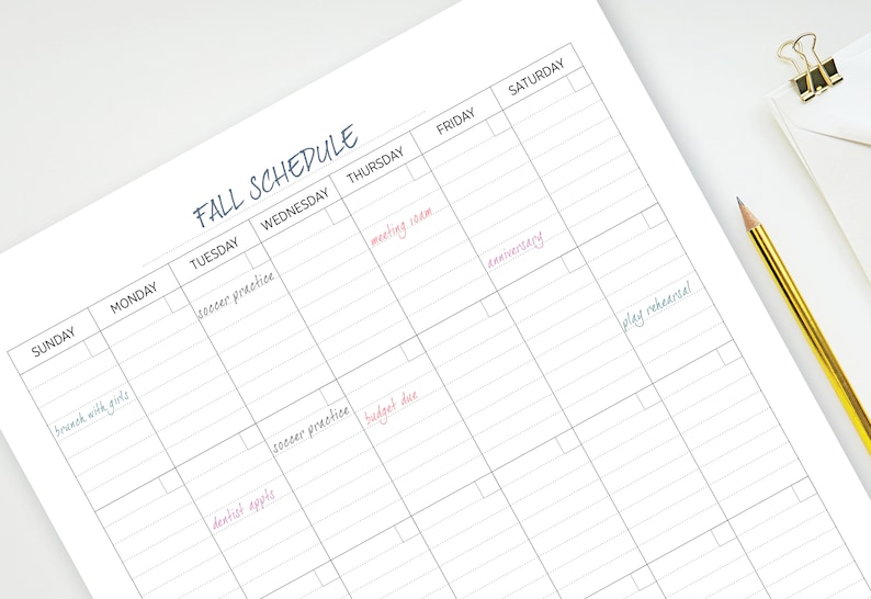 Printable Undated Calendar - Blank Printable Calendar With Lines - 5 ...