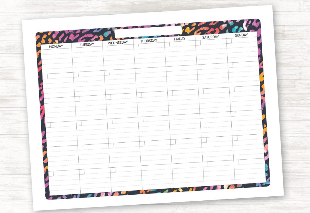 PRINTABLE Animal Print UNDATED Monthly Calendar - With Lines - Multi ...
