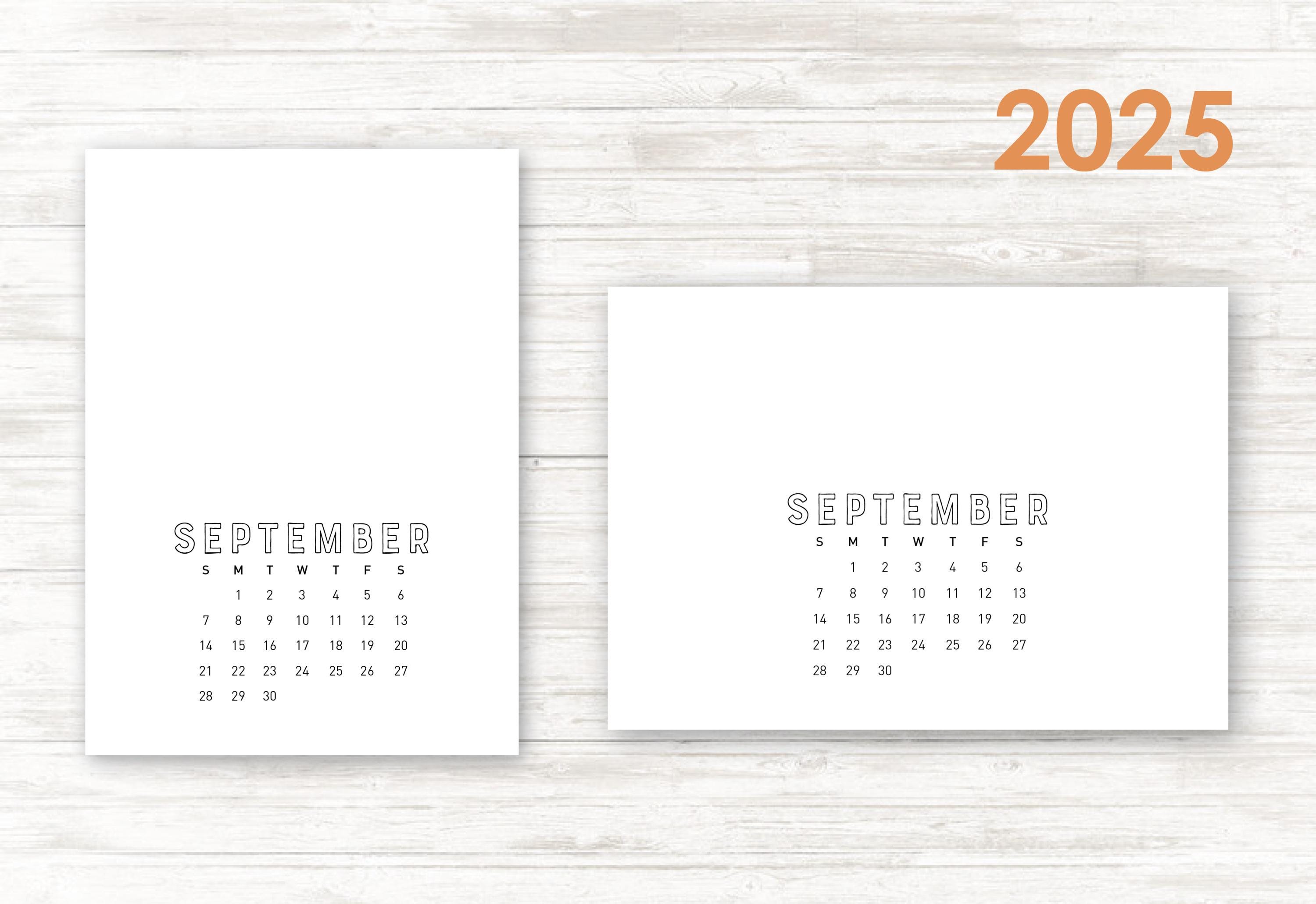 2025 Printable Calendar for DIY - 5x7 - Decorate Yourself Calendar ...