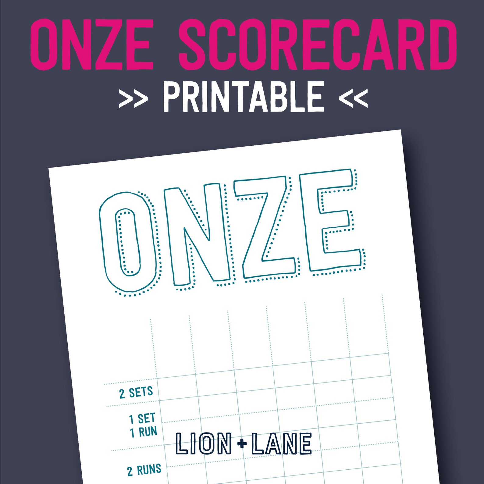 ONZE Scorecards - Printable Score Sheets - Instant Download Onze Card ...