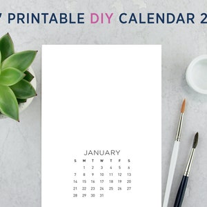 2024 Printable Calendar for DIY 5x7 Decorate Yourself Calendar Instant ...
