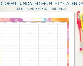 Blank Calendar Printable Instant Download Goodnotes Friendly - Etsy
