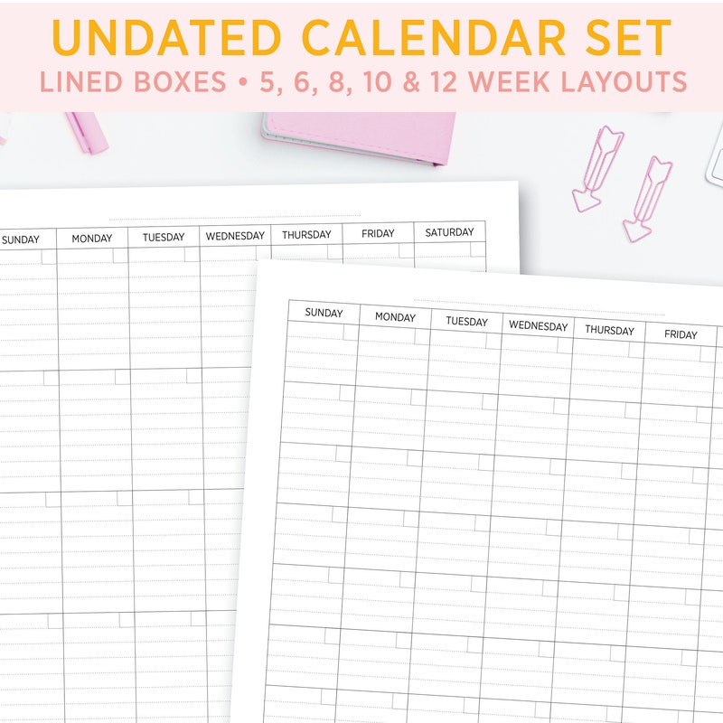 Printable 6 Week Calendar - Etsy