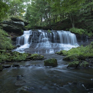 Waterfalling — springfield Falls in the Amish Countryside of Mercer ...