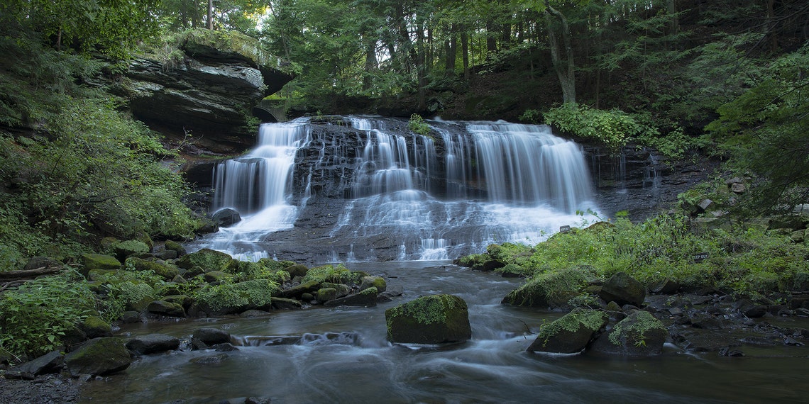 Waterfalling — springfield Falls in the Amish Countryside of Mercer ...