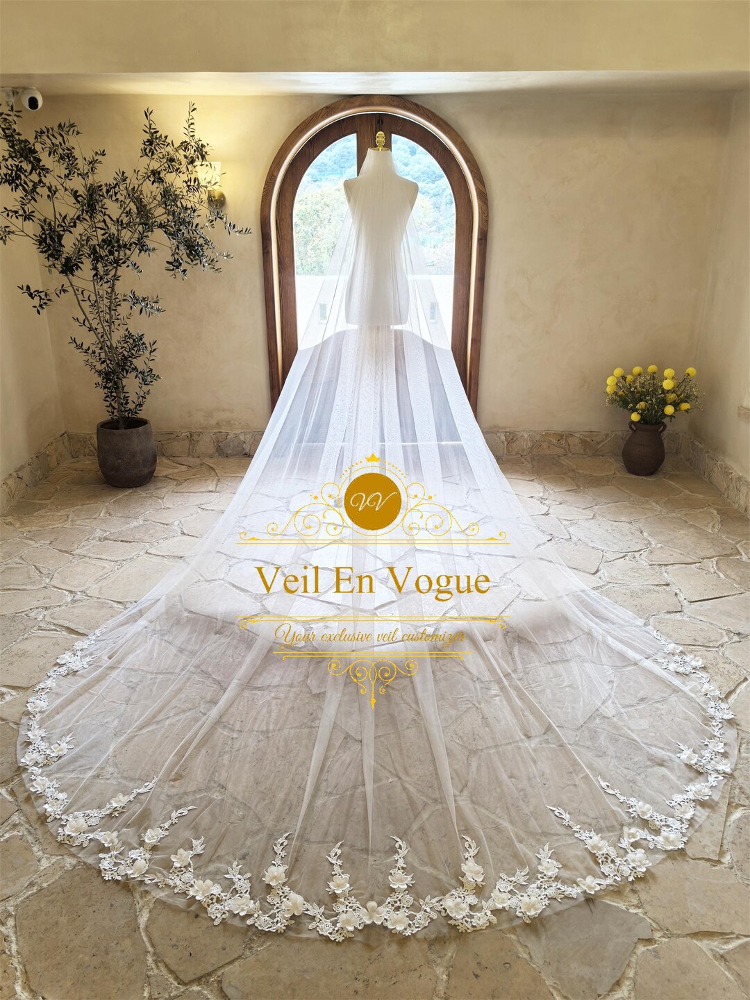 Fairy Vine 3d Flower Veil, Fairy Pearl Flower Bridal Veil, Elegant ...