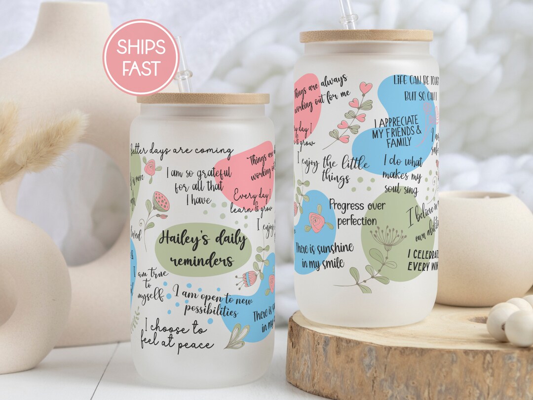 Personalized Daily Reminders Iced Coffee Cup, Daily Affirmations ...