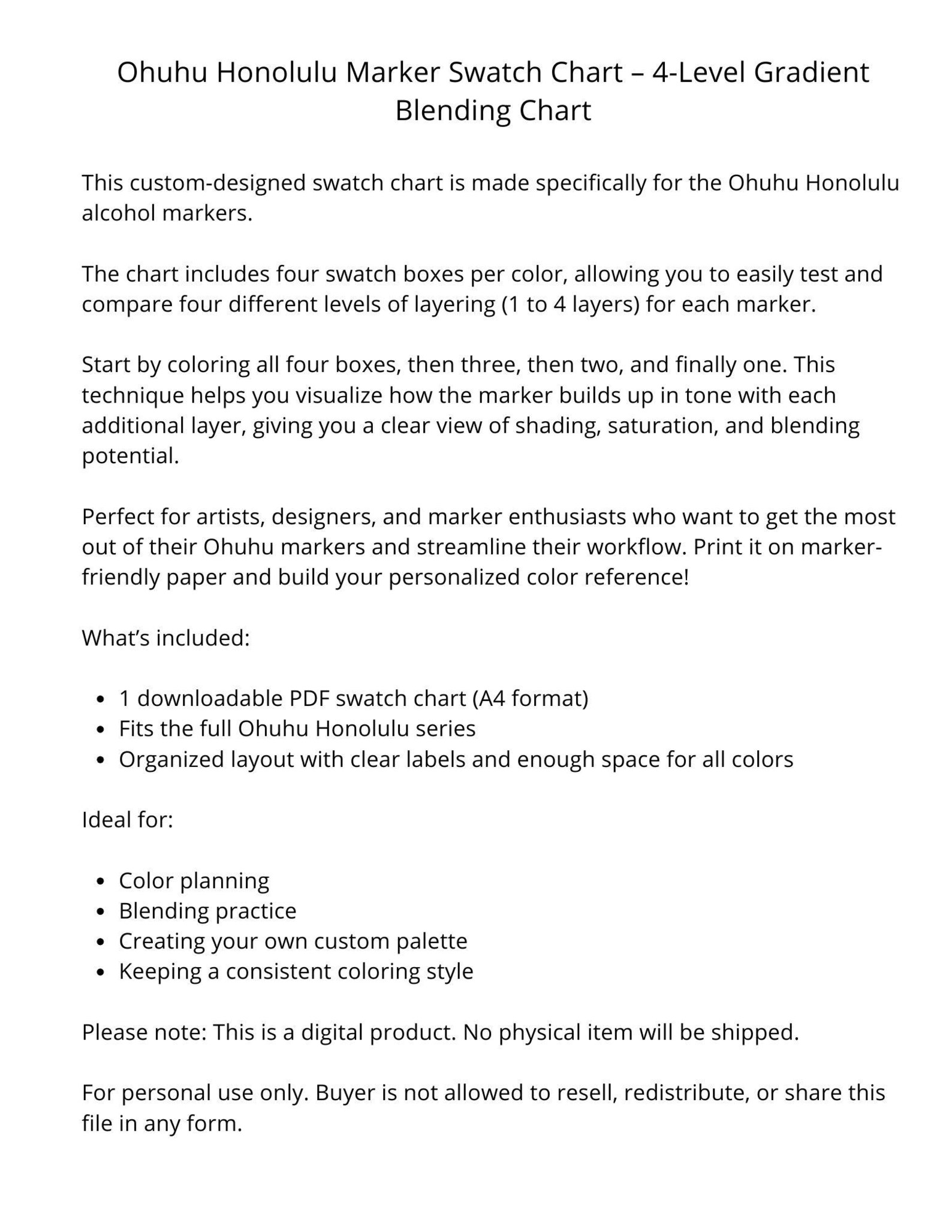 Ohuhu New Color Codes Swatch Chart – 320 Honolulu Marker Chart 2025 – 4 ...