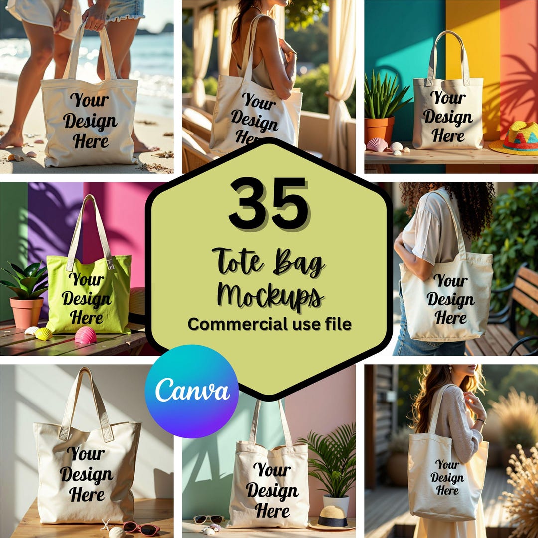 Vibrant, Boho & Earth Tone Tote Bag Mockup Bundle – High-quality ...