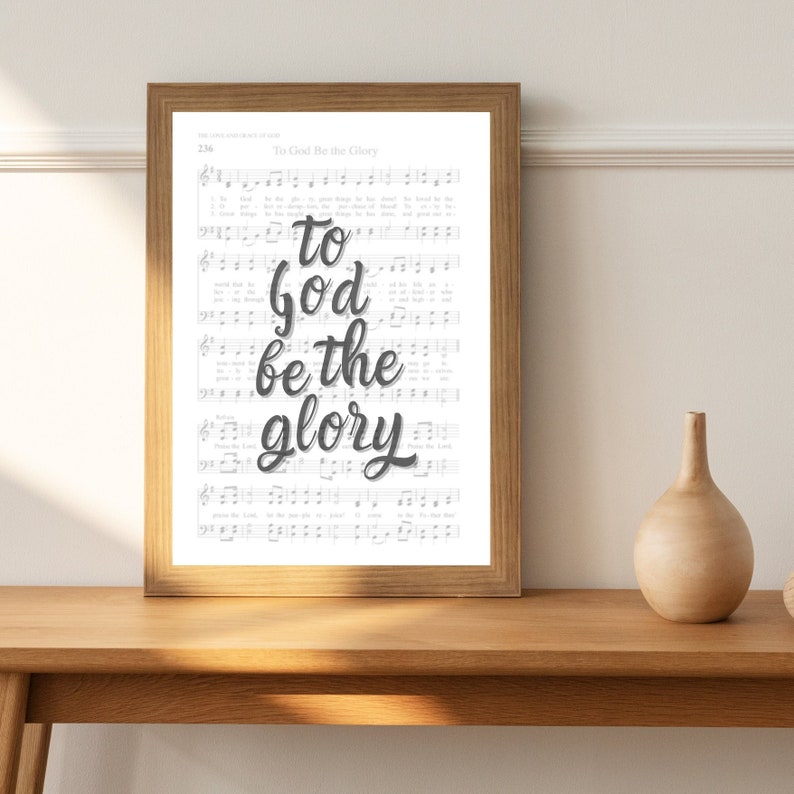 To God Be the Glory Hymn Print | Christian Wall Art (digital Download ...