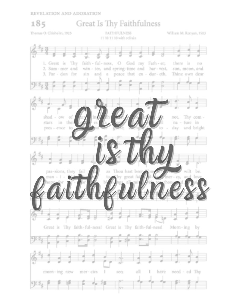 Great is Thy Faithfulness | Printable Bible Hymn Wall Art | Wall Art ...