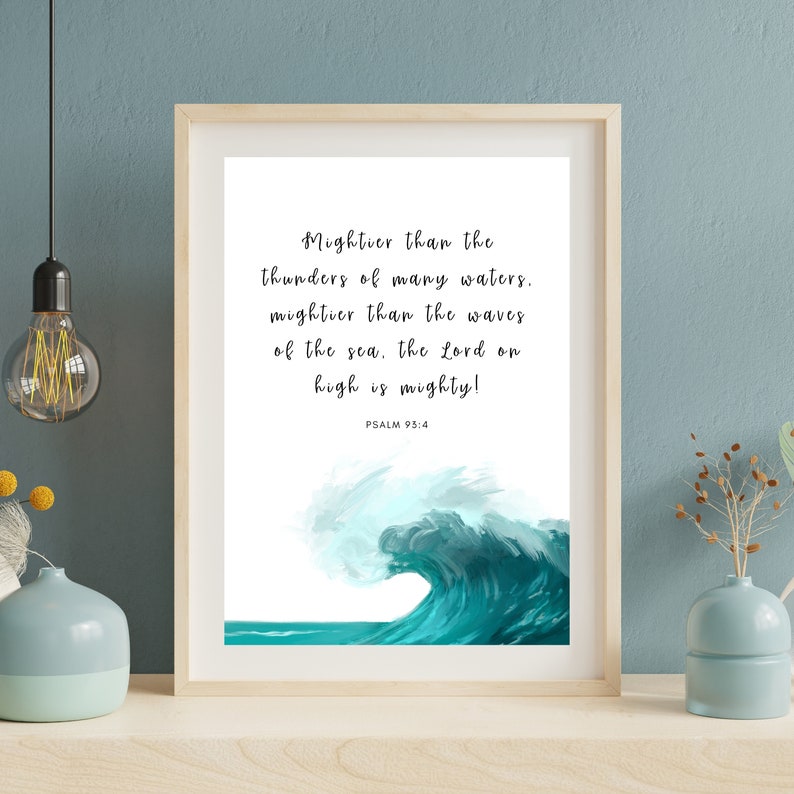 Psalm 93:4 ESV the Lord on High is Mighty | Printable Bible Wall Art | Wall Art, Digital ...