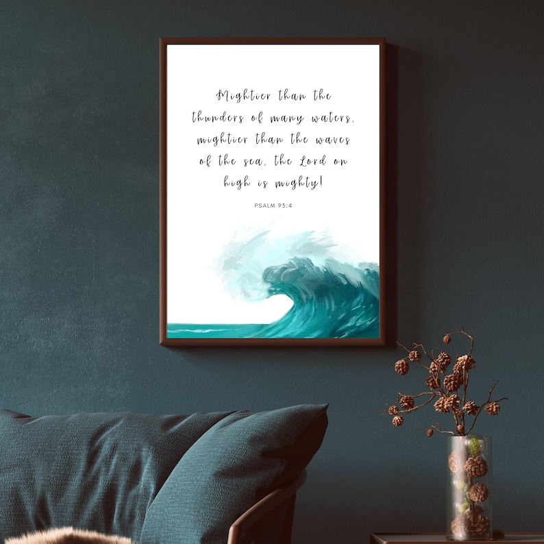 Printable Bible Wall Art, Psalm 93:4 ESV the Lord on High is Mighty ...