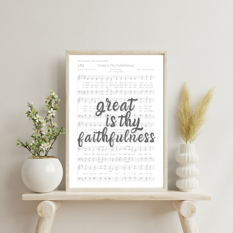 Great is Thy Faithfulness | Printable Bible Hymn Wall Art | Wall Art ...