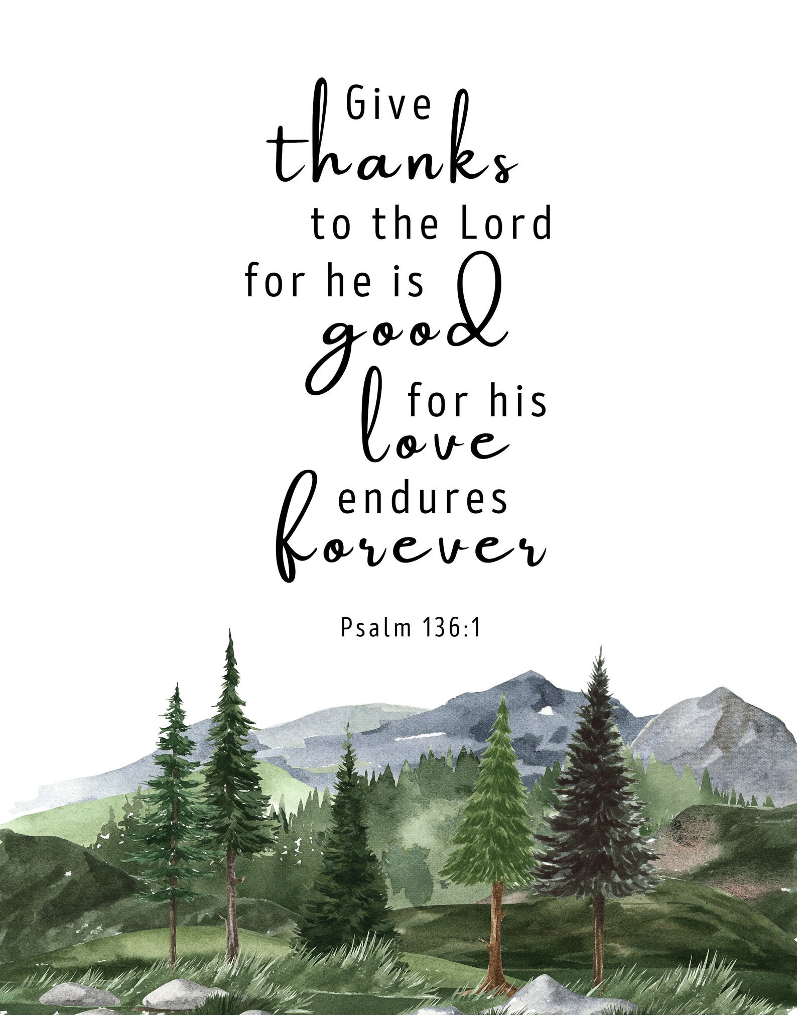 Psalm 19:1 the Heavens Declare | Psalm 136 1 | Give Thanks to the Lord ...