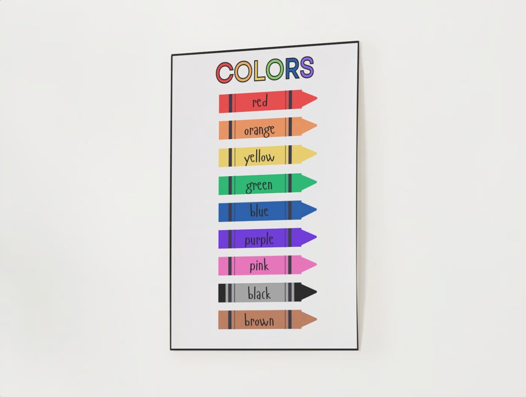 My Colors Rainbow Theme Poster - Etsy