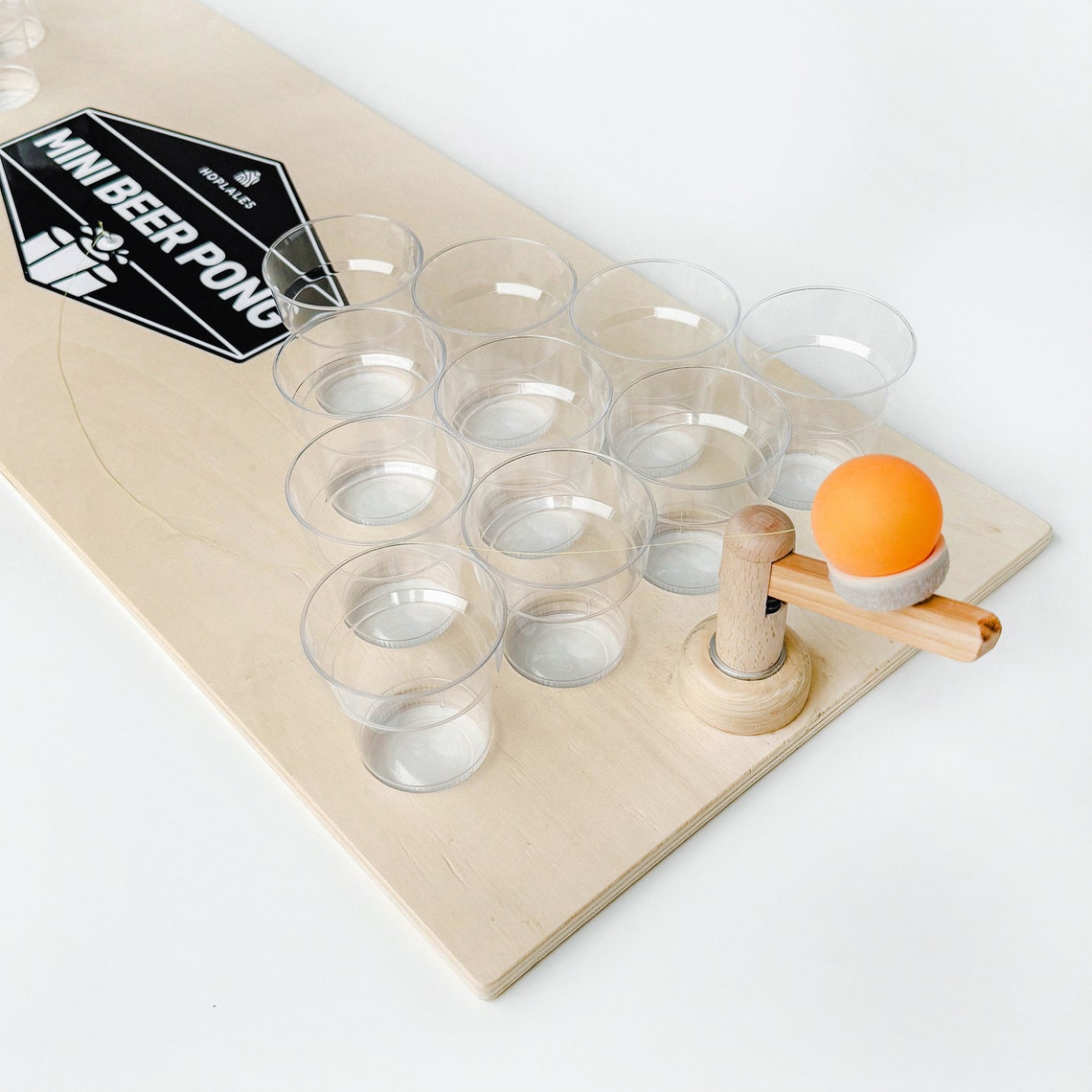 Portable Wooden Mini Beer Pong Game: Party Fun On-the-go - Etsy