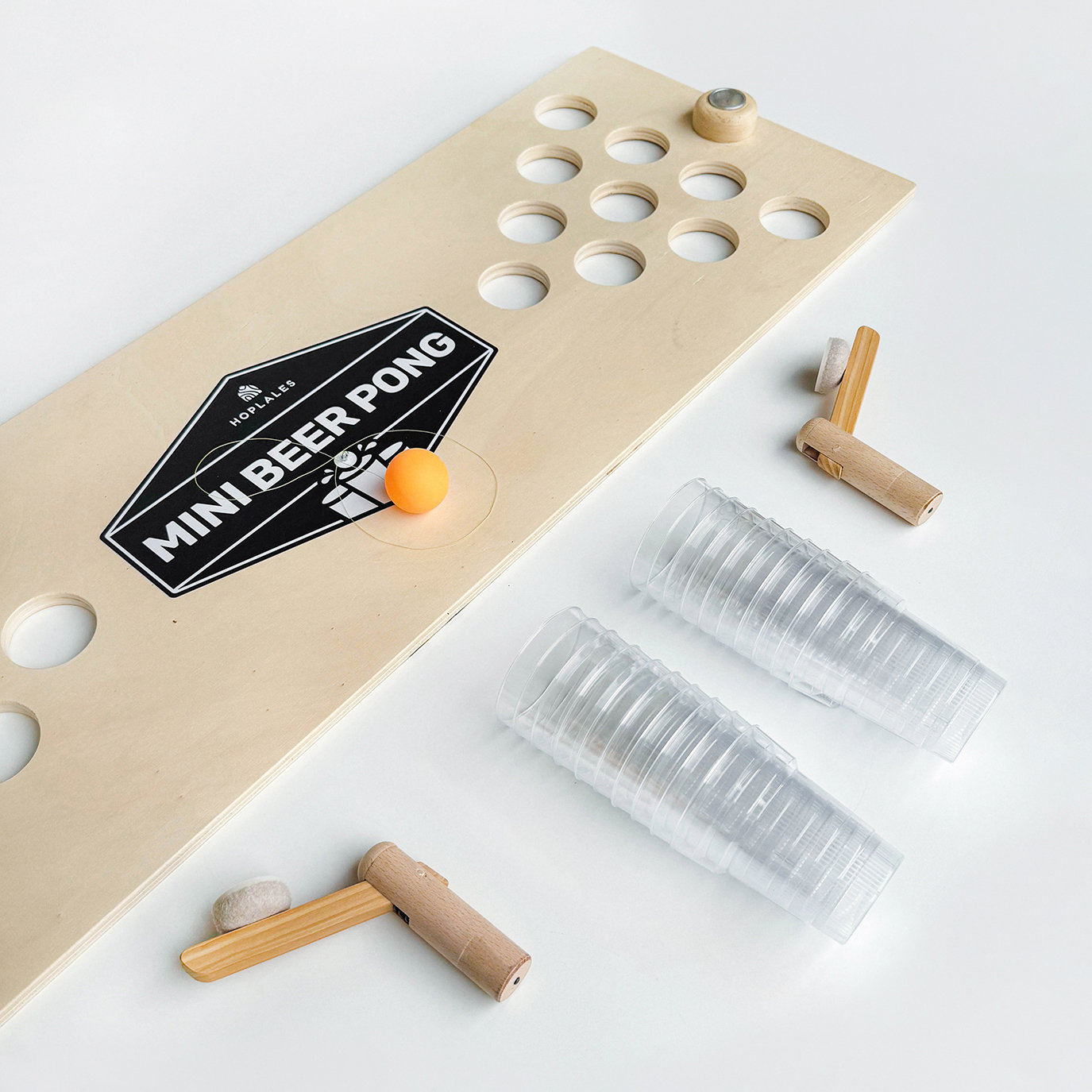 Portable Wooden Mini Beer Pong Game - Small Size, Big Fun! Ultimate ...
