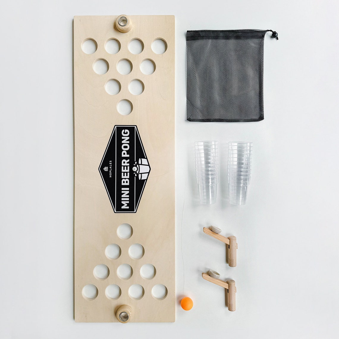 Portable Wooden Mini Beer Pong Game: Party Fun On-the-go - Etsy