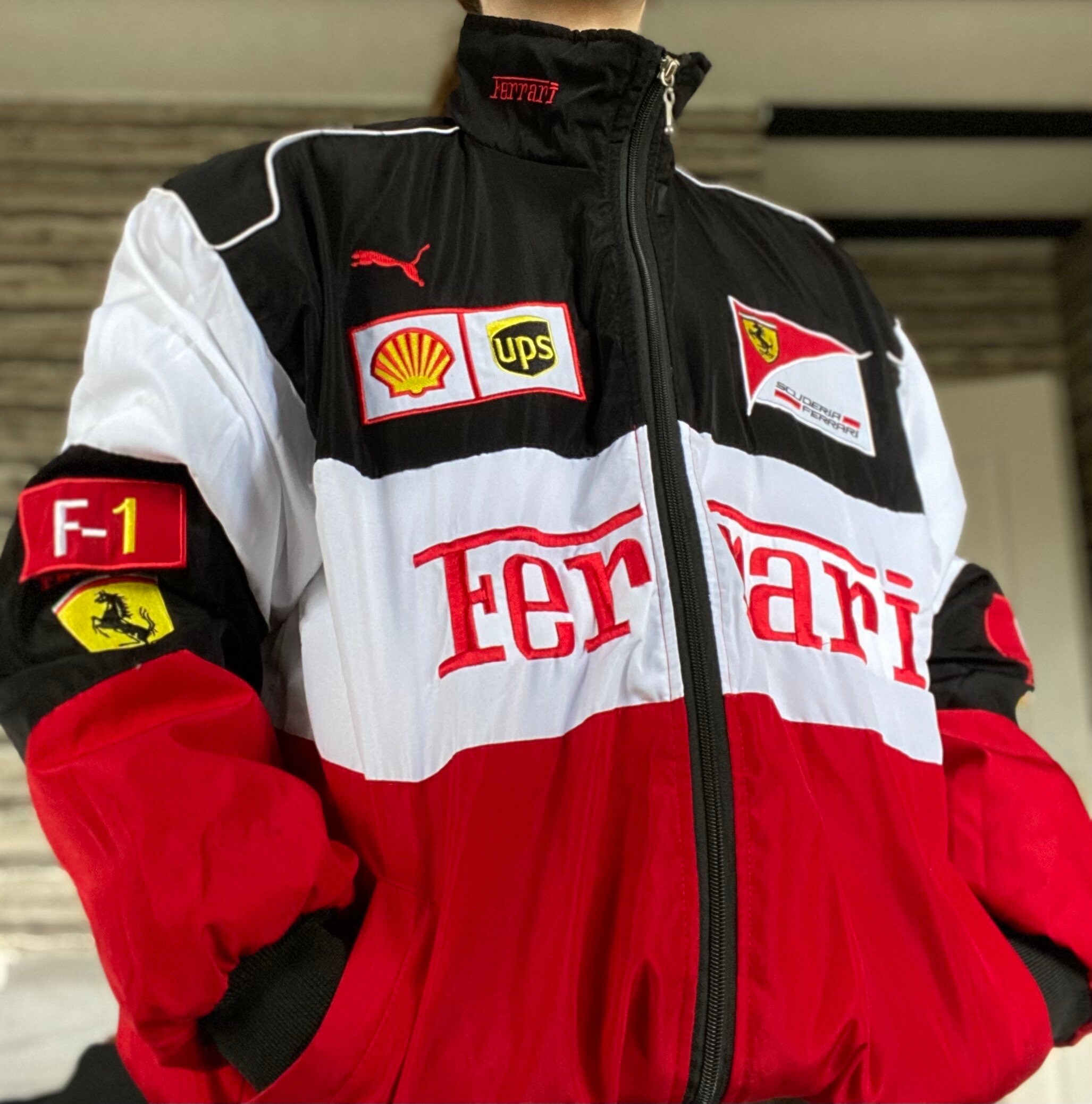 Chaqueta de carreras Ferrari vintage / Chaqueta F1 / Chaqueta de coche ...