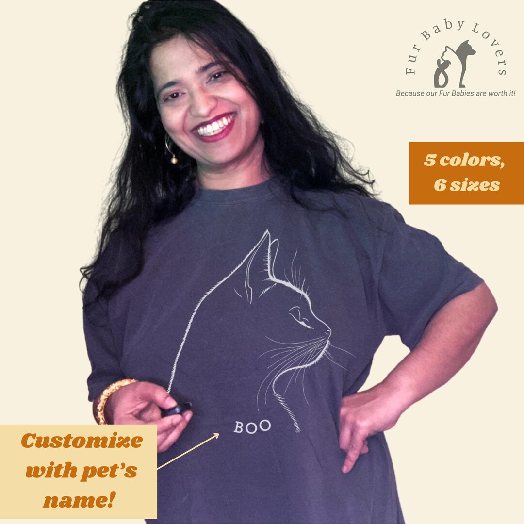 Custom Cat Shirt Minimalist Line Art, Short-hair Cat Silhouette T-shirt ...