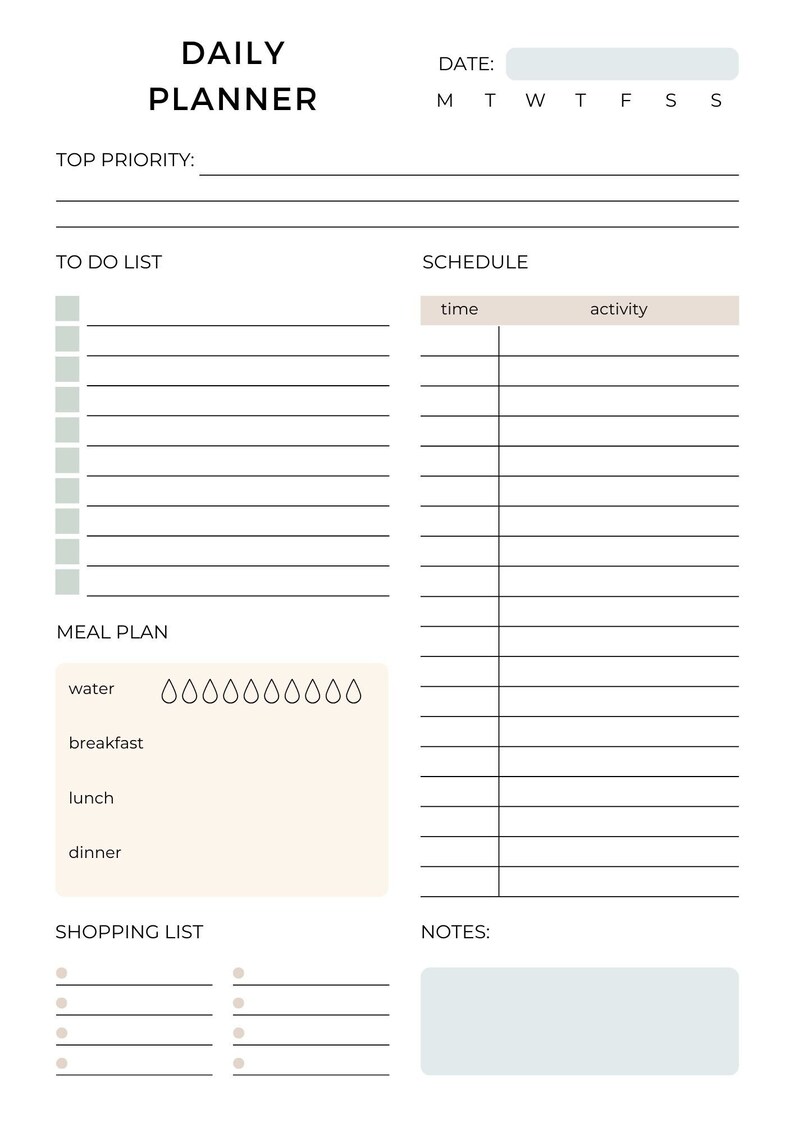 Printable Planner Template Organize Your Week Fillable PDF Download - Etsy