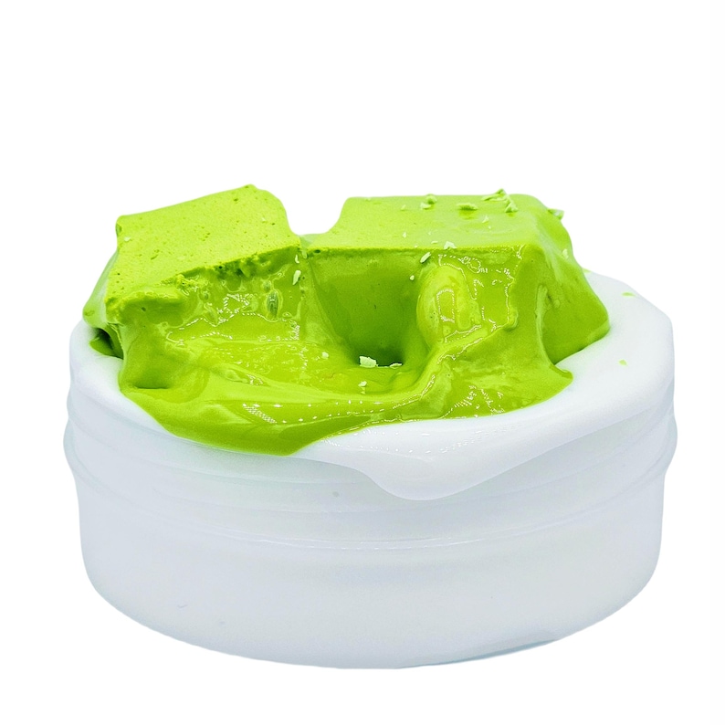 Matcha Latte Slime With Large Jelly Cubes 4oz Glossy Scented Slime ...