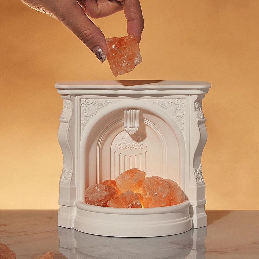 Himalayan Salt Crystal Fireplace Diffuser – Cozy Aromatherapy Decor ...