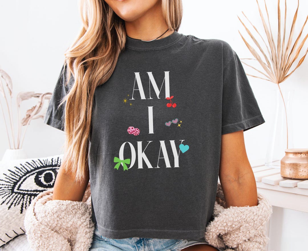 Am I Okay Emo Cowgirl Comfort Colors Crop Shirt Coquette Cowgirl ...