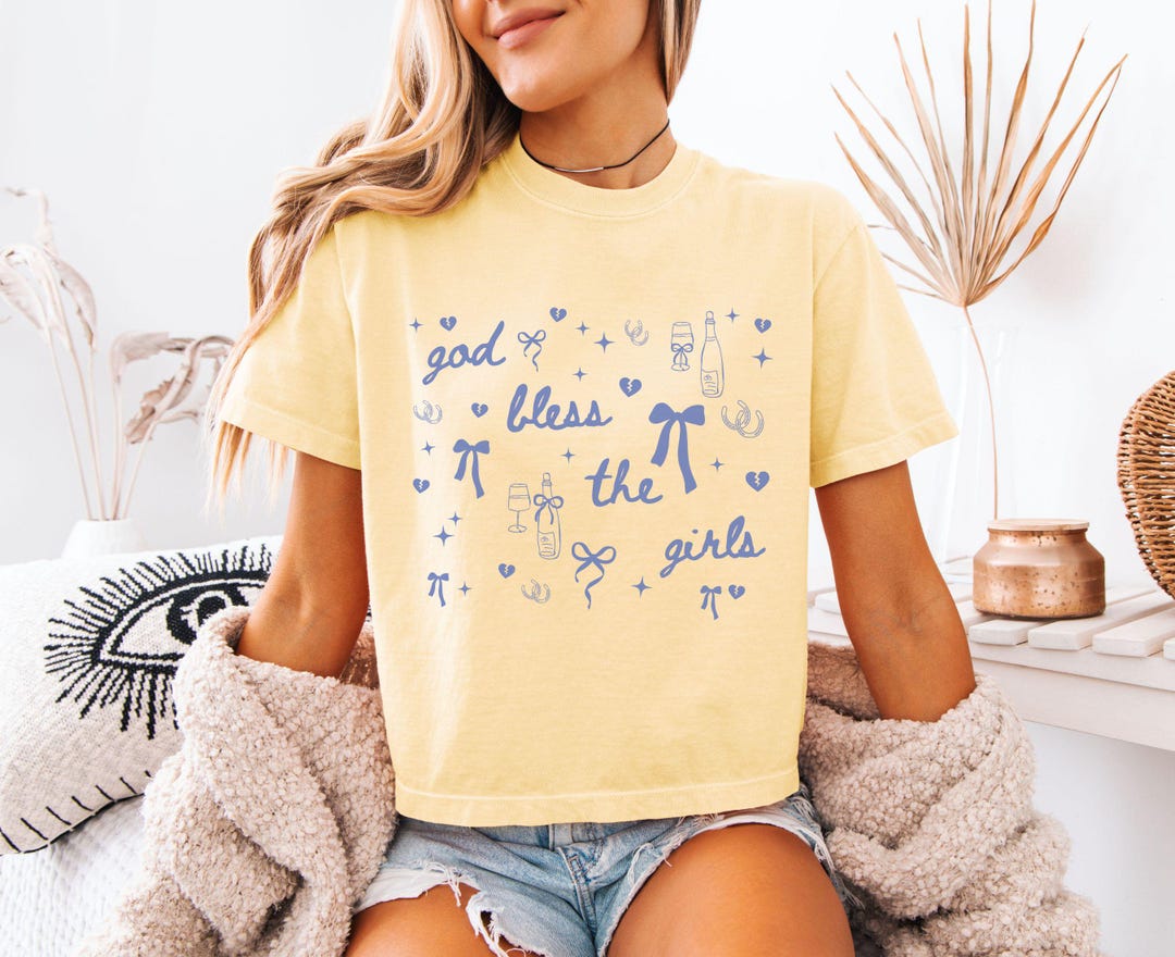 God Bless the Girls Cropped Comfort Colors T-shirt: Country Cowgirl ...