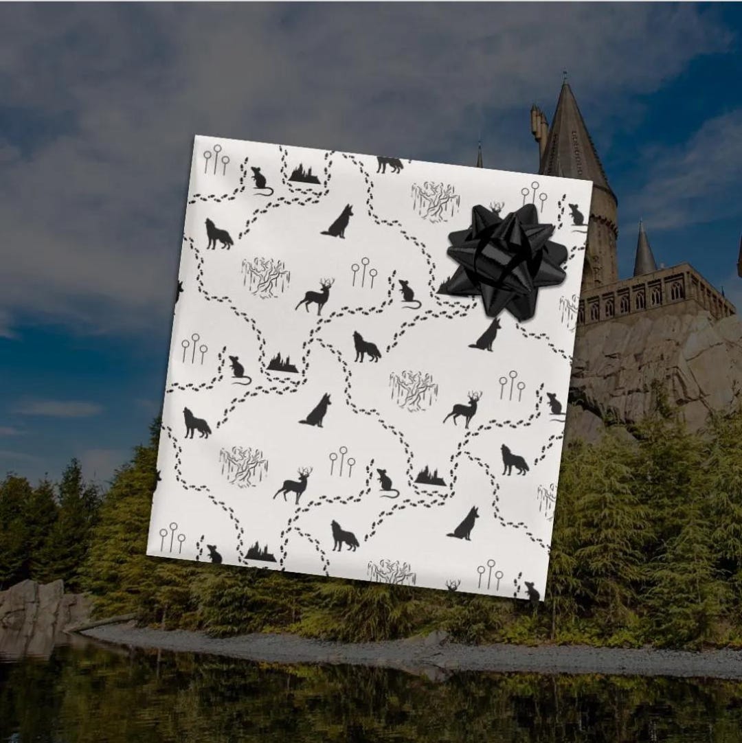 Wizard Map Wrapping Papers, Gift Wrap, Magical Wizarding School Theme ...