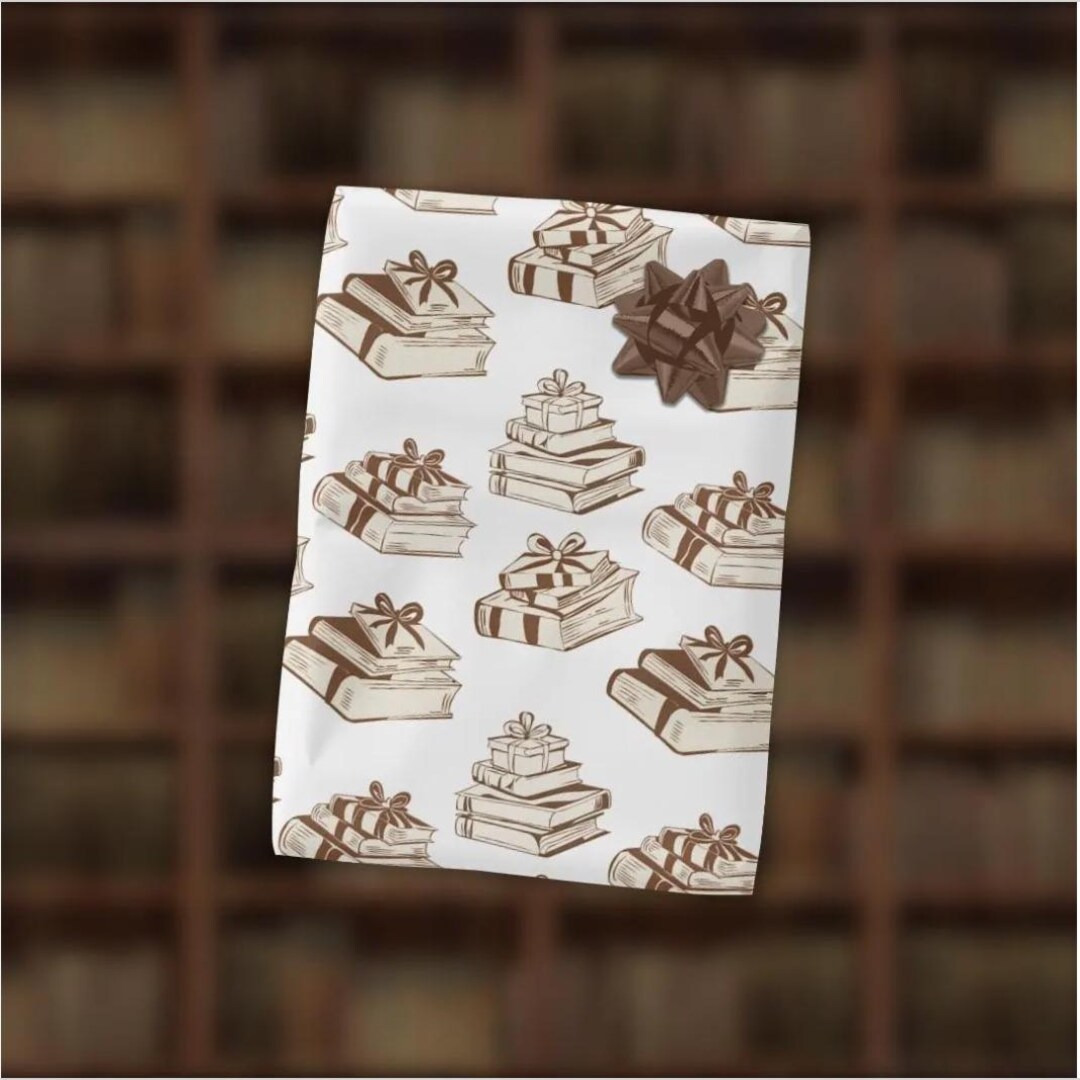 Vintage Book Page Print Wrapping Paper, Reader's Gift Wrap, Literary ...