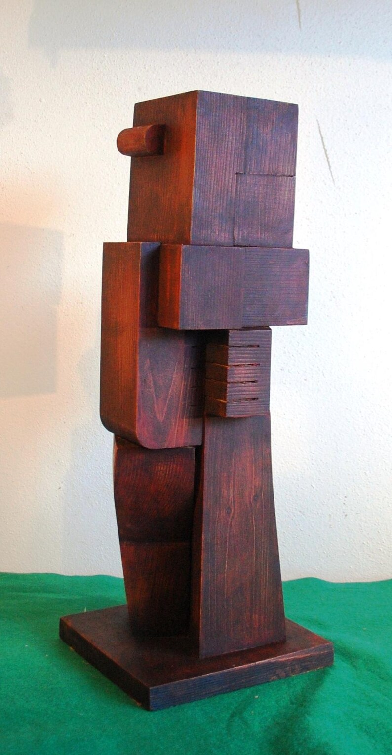 Cubist Sculpture, Interior Design Wood Art - Etsy